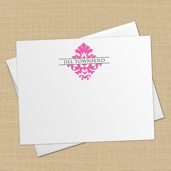 Simple Damask Set of 8 CUSTOM Personalized by PoshGirlBoutique