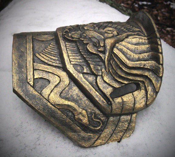 Loki Shoulder Armor Battle worn Gold Armour by EldritchArts