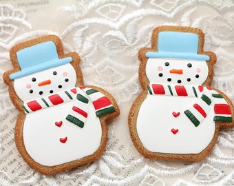 Popular items for snowman cookie on Etsy