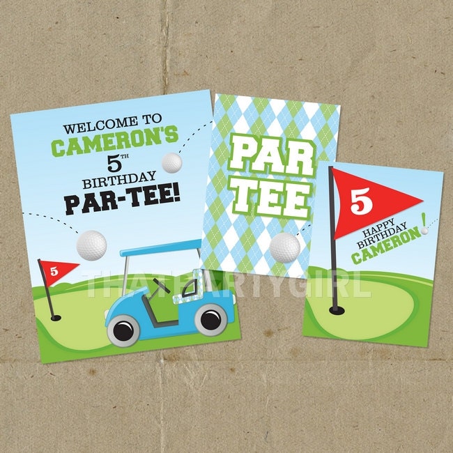 DIY Golf PAR-TEE Birthday Party Sign Door Sign Digital U Print