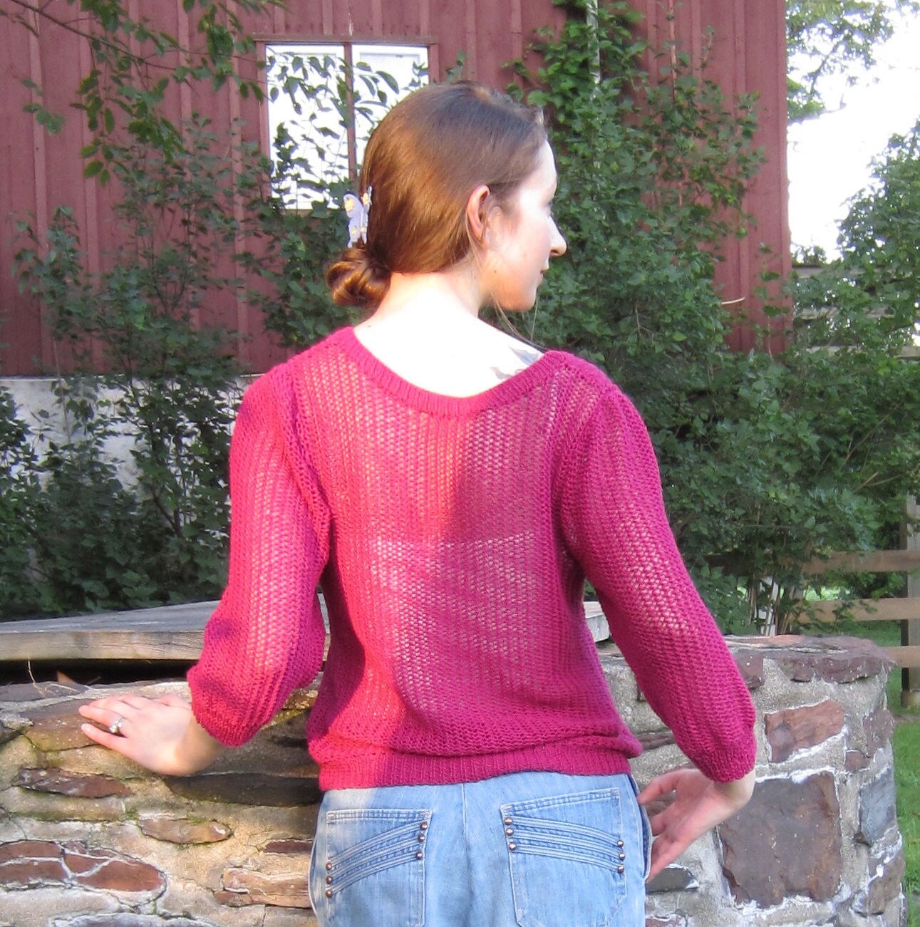PDF Fishnet Sweater Knitting Pattern Instant Download