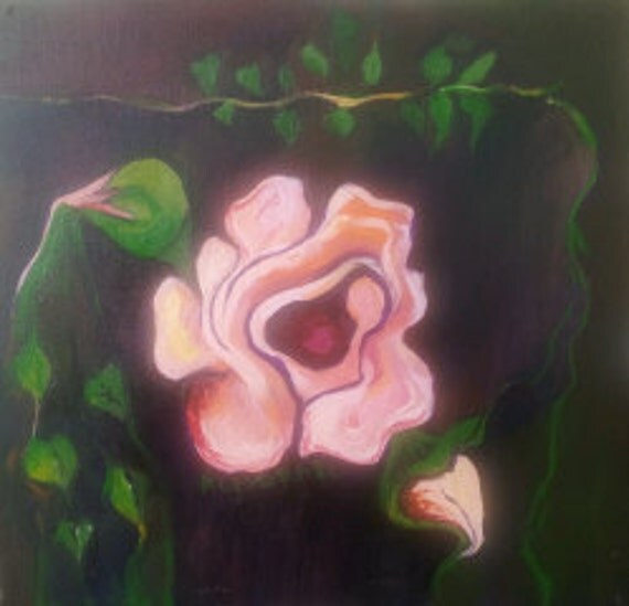 Items similar to Abstract Psychedelic Rose, Original price 100 on Etsy