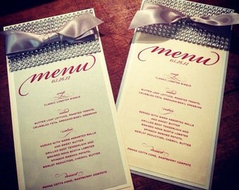 Fancy Bling Wedding Menu