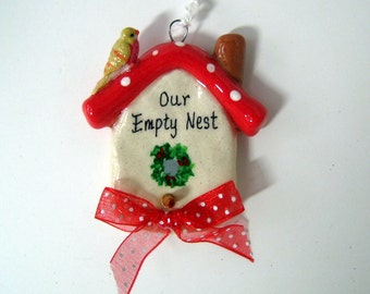 Empty Nest Christmas Ornament handmade bread dough