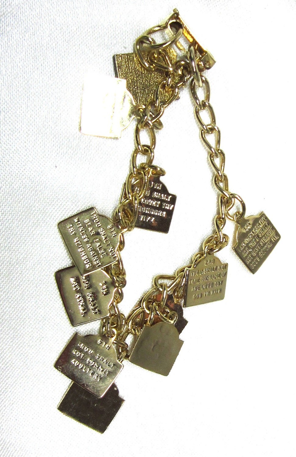 Vintage 10 Commandments Bible Bracelet Child's Charm