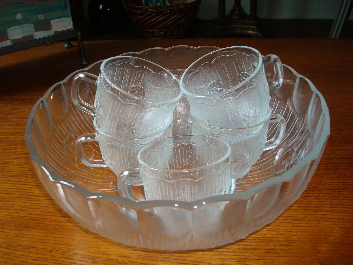 Glass Flower Punch Bowl Vintage Set made in Italy – Haute Juice
