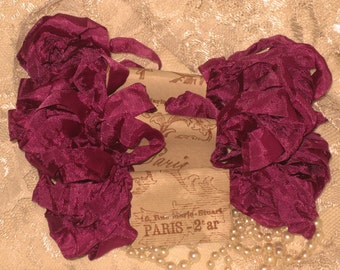 Scrunched Seam Binding ribbon 10 Yards Tea Stained Seam