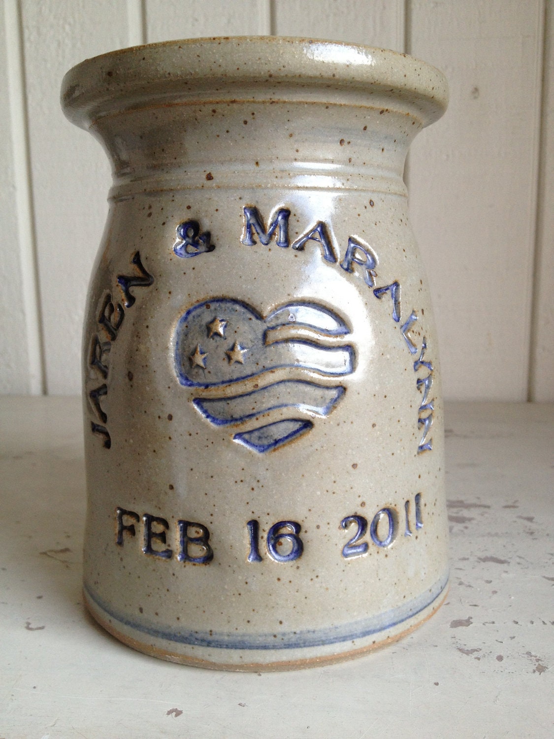 Personalized Stoneware Marriage Crock