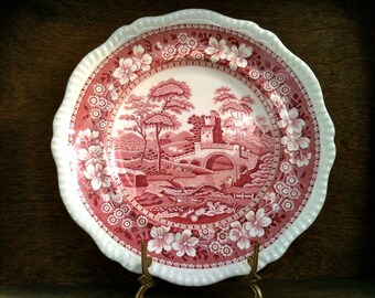 Popular items for red and white plates on Etsy