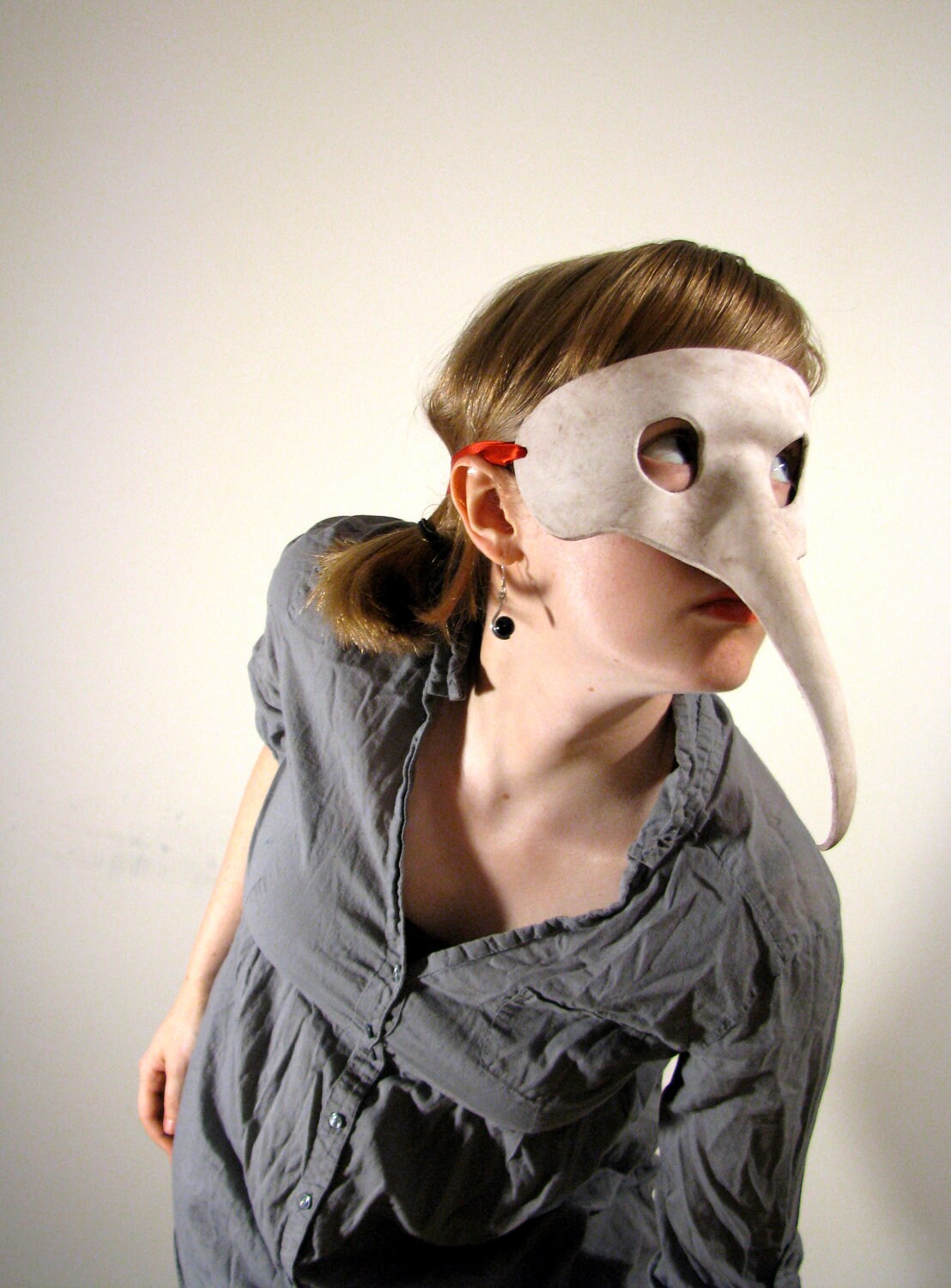White Leather Bird Mask By Katie Lawter by KatieLawterArt on Etsy