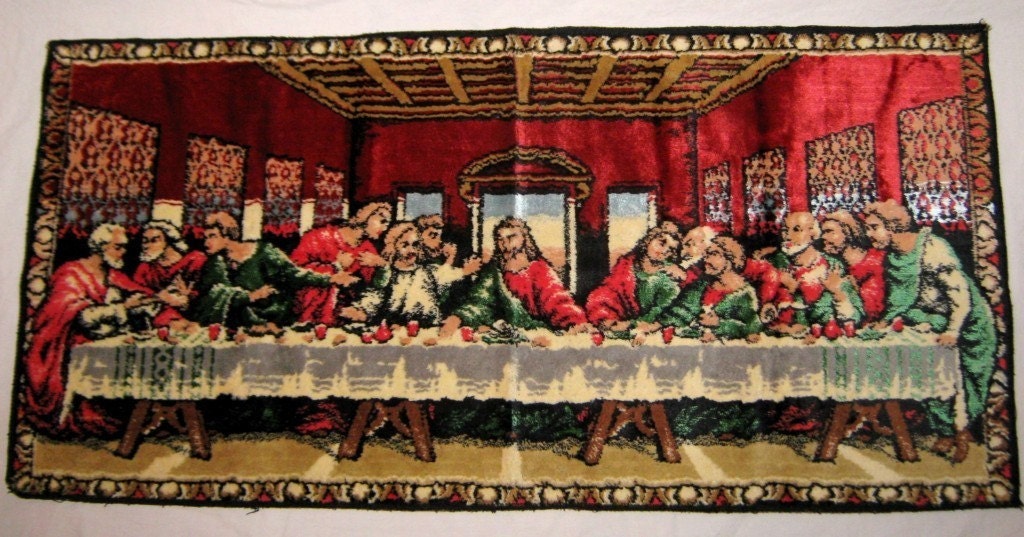 The Last Supper Tapestry Vintage Mid Century Italian Wall