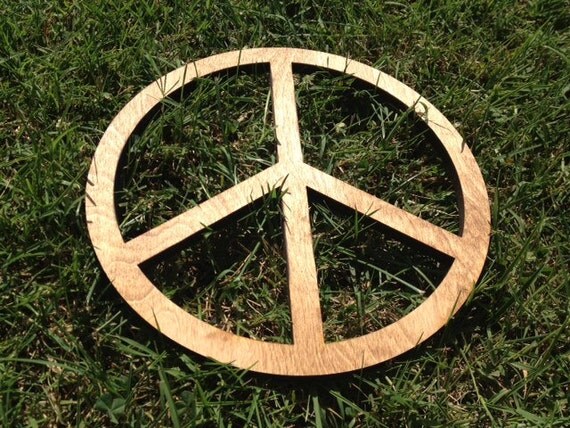 12 INCH Wood Peace Sign Wall Art by WoodWearbyandrea on Etsy