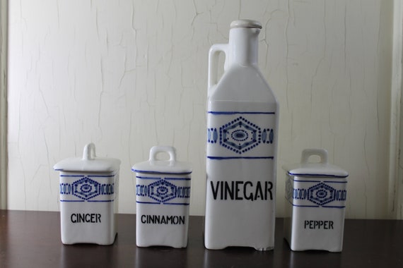 Vintage Czechoslovakian Four-Piece Spice by LittleRedHenVINTAGE