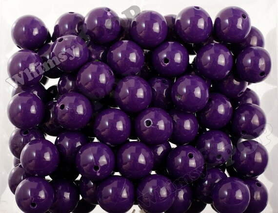 20mm 10 PACK of Grape Purple 20mm Gumball Beads by whimsyandpop