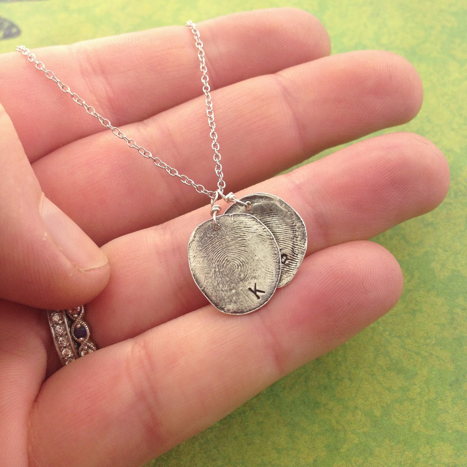 Fingerprints two children's fingerprints special gift