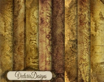 Grunge Digital Paper part two 12 x 12 inch by VectoriaDesigns