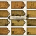 Postcard Tags sepia Labels instant download printable digital