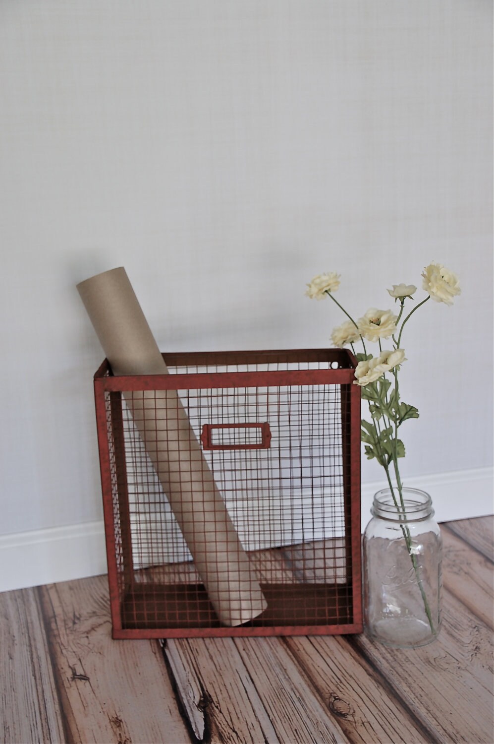 Metal Industrial Wall Mount Magazine Rack