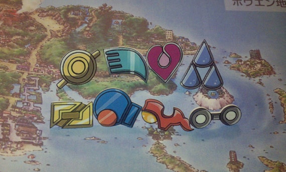 Hoenn Badges Pokemon Gen III set of 8 by BadWolfCosplay on Etsy