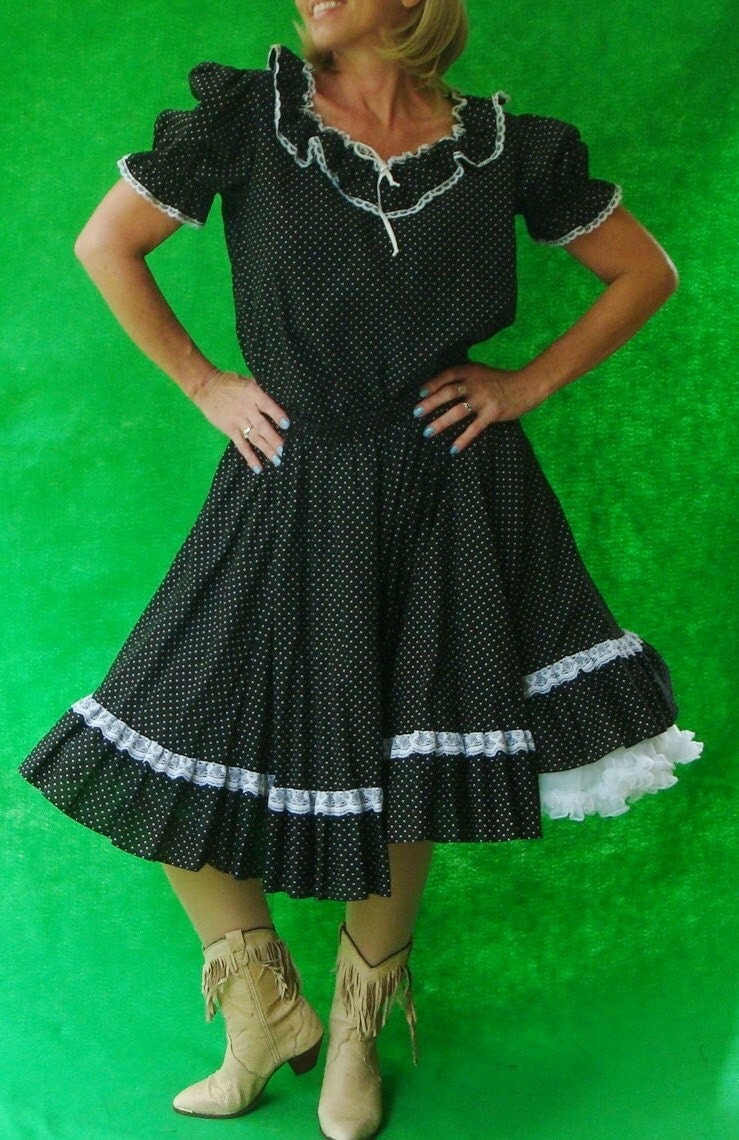 Vintage Square Dancing Dress. Two piece Skirt and Top Partners