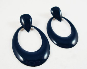 Popular items for navy blue hoops on Etsy