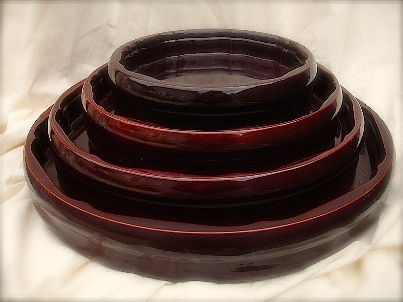 vintage chinese cherry wood color serving tray, chinese cherry wood ...