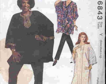 McCall's EASY pattern 6843 loose fit Caftan or Robe and pull on pants w ...
