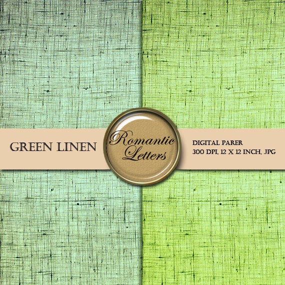 Sale 60% Green Linen digital paper pack digital scrapbook