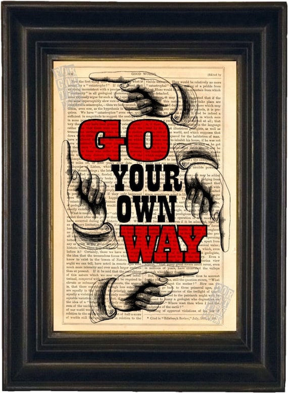 Fleetwood Mac Go Your Own Way Print on upcycled Vintage Page