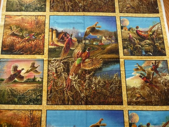 Quilt Fabric Pheasant Fabric Panel Farm Fabric Panel