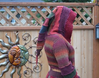 Hag Rags Recycled Sweater Coat Purple Passion Katwise by HagRags