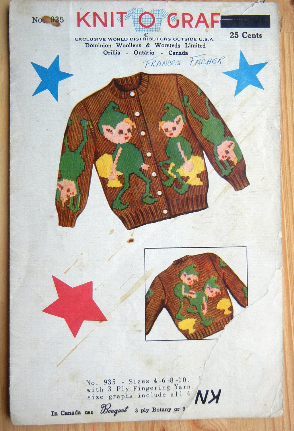 Knit-O-Graf Knitting Pattern No. 935 Elf by CollectingCorner