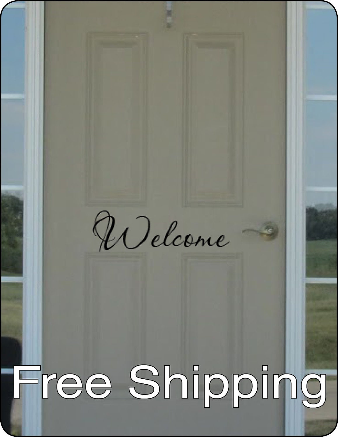 Welcome vinyl wall decal sticker front door quote art 20 X 5.5