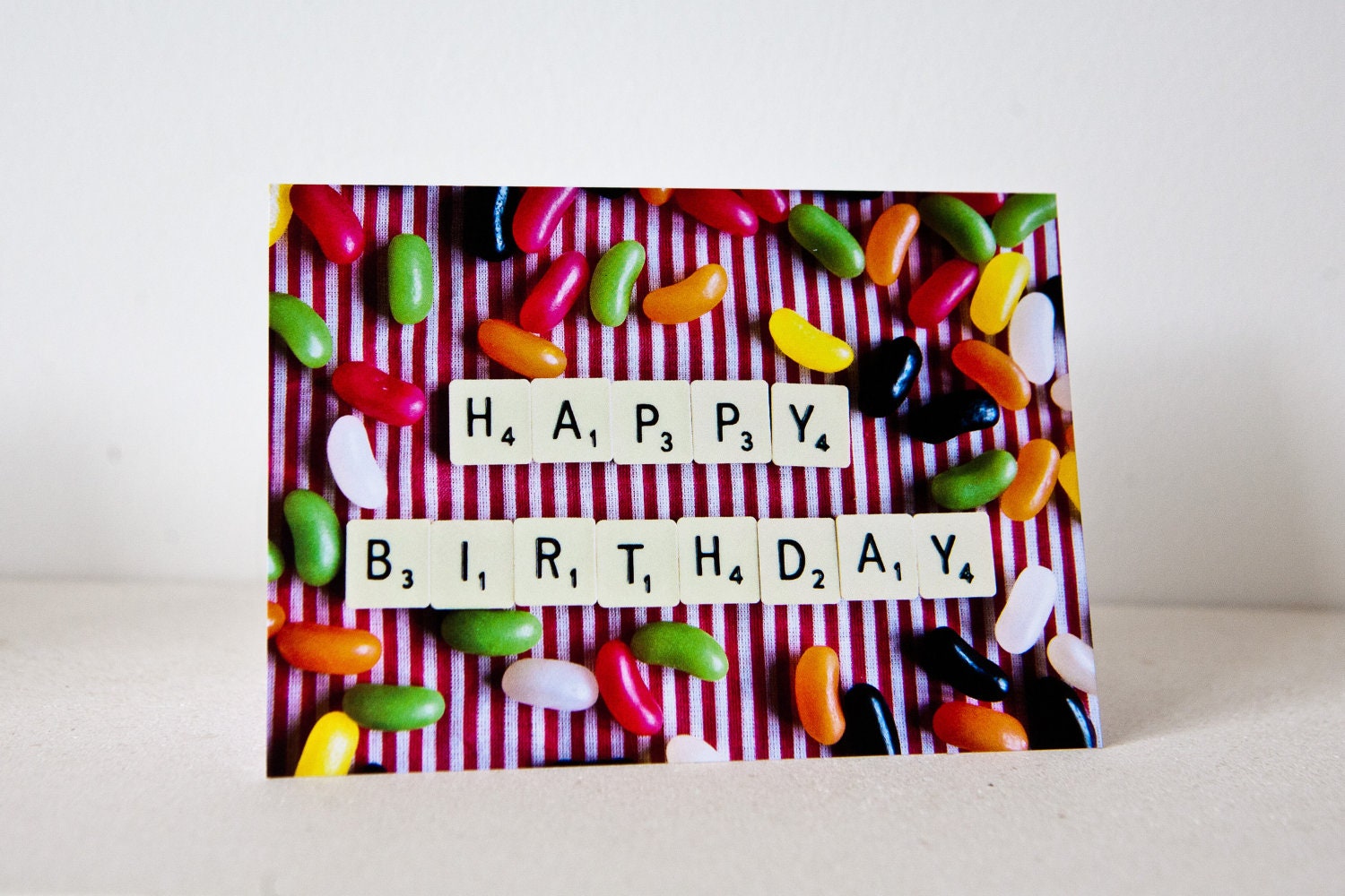 Jelly Beans Happy Birthday Card