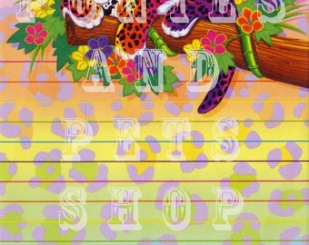 Vintage Lisa Frank Stationery Die Cut Hunter the Leopard sheet