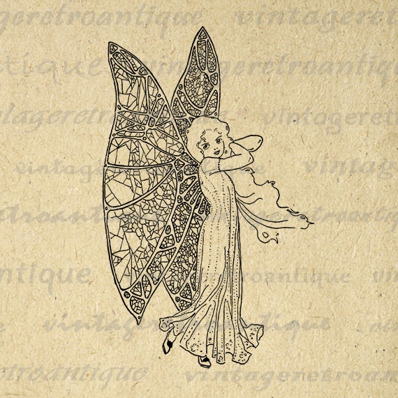 Printable Image Fairy Girl Graphic Download Digital Illustration ...