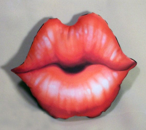 Items Similar To Kiss Lips Smoochy Pillow On Etsy