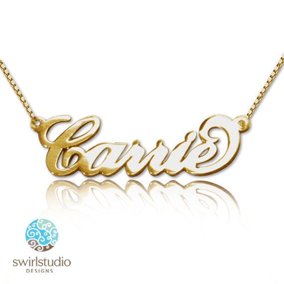 Personalized Carrie Style Name Necklace 18k Gold Plated Over