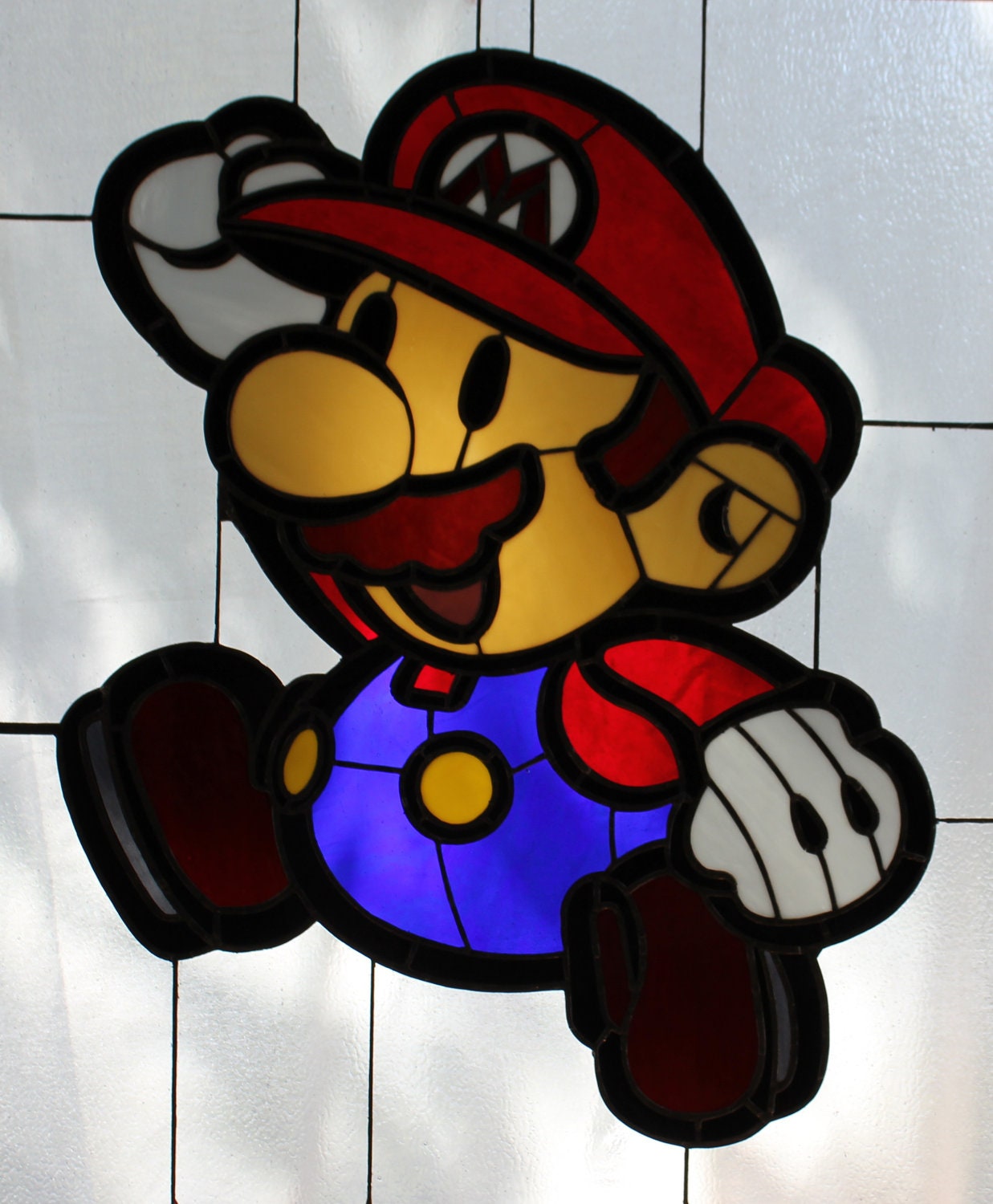 Mario Stained Glass Window by Martian Glass Works | Stained glass diy ...