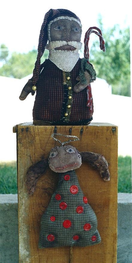 Primitive Christmas Pattern EPattern Xmas Santa Claus Sitter