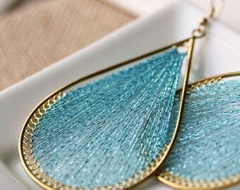 String Wire Wrapped Thread Earrings,Handmade Thread Woven Earrings ...