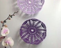 Crochet Wall Decor, Modern Wall Decor, Crochet Lace Bowl, Lace Home Decor