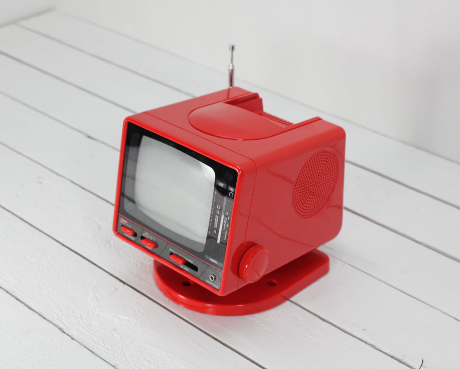 Retro Red Sears Black and White Portable Television by AtomicAttic