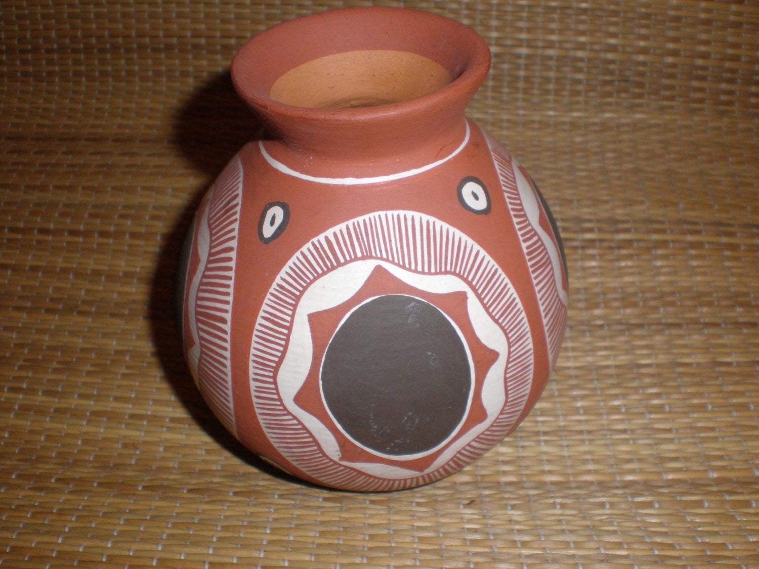 Sun Pottery Native American Vintage Vase Indigenous by machismo