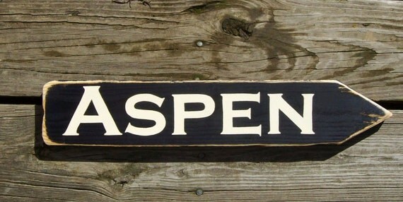 ASPEN sign ski sign cabin sign primitive skiing by TheCustomBarn