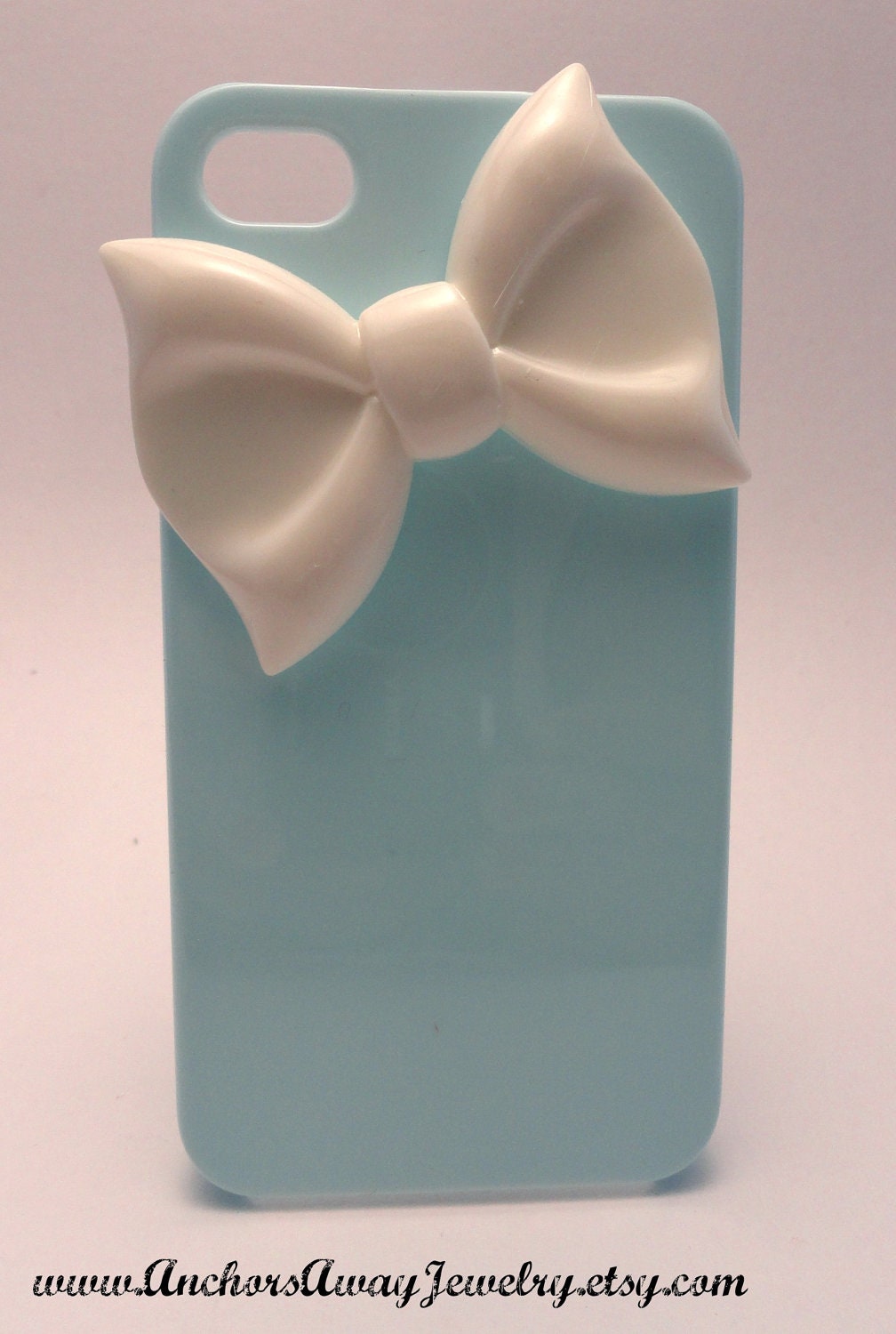 Tiffany Blue Iphone 4 Case With White Bow Bow Iphone 4 Case