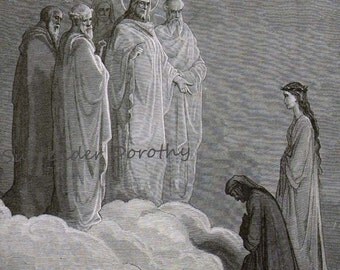 Gustave Dore Virgil & Dante Disembark Citadel Of Dis Inferno