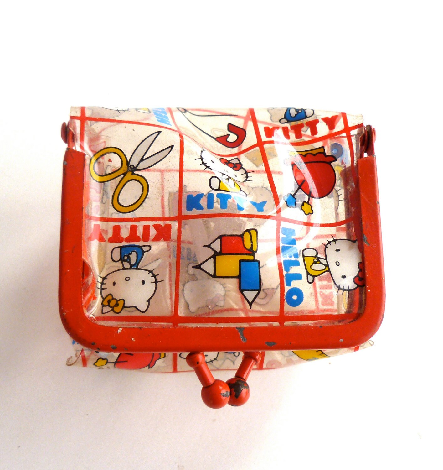 Hello Kitty Sewing Kit case 1975 with red trim