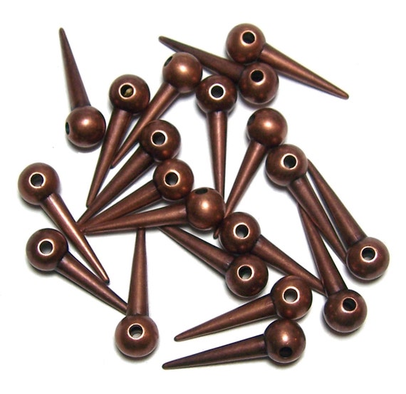Bead Spikes copper colored spikes 20 by pedazos on Etsy