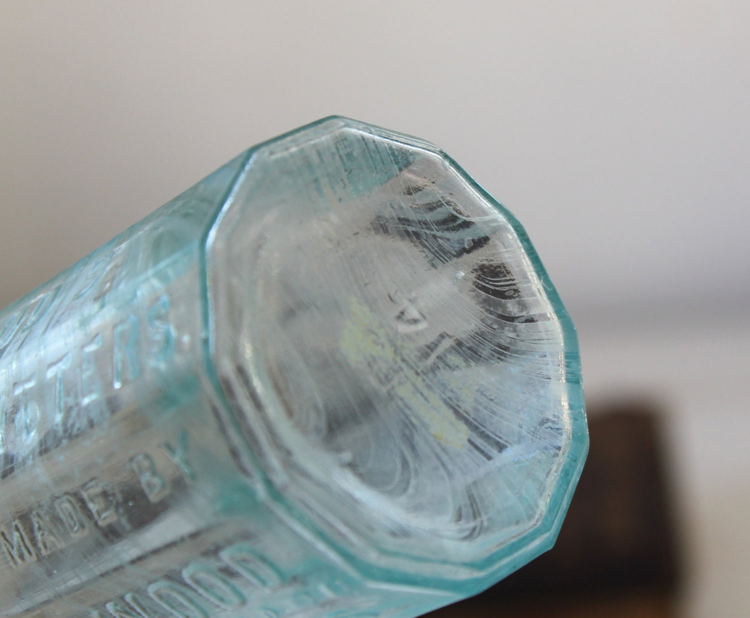 antique bottle. Atwood's Jaundice Bitters. 12 sided aqua